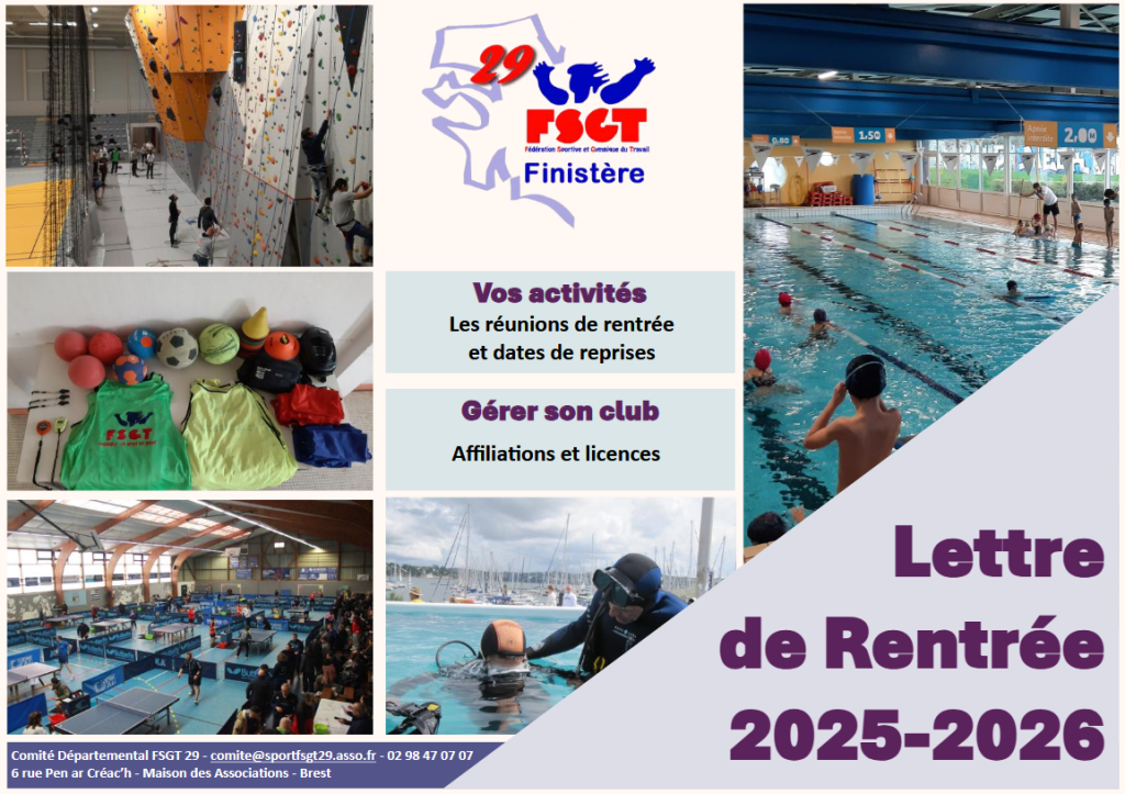 Lettre de Rentrée 2025-2026 – FSGT 29